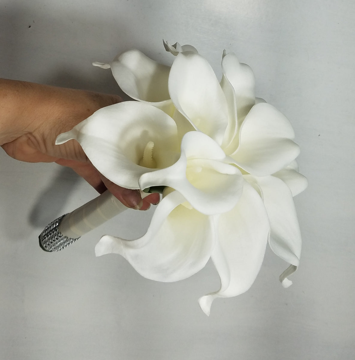 Ivory White Calla Lily Bridal Wedding Bouquet Accessories – Bridal ...